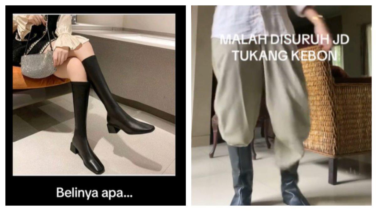 NGAKAK Abis, Wanita Ini Beli Sepatu Boots Tapi yang Datang Beda, Mau ...