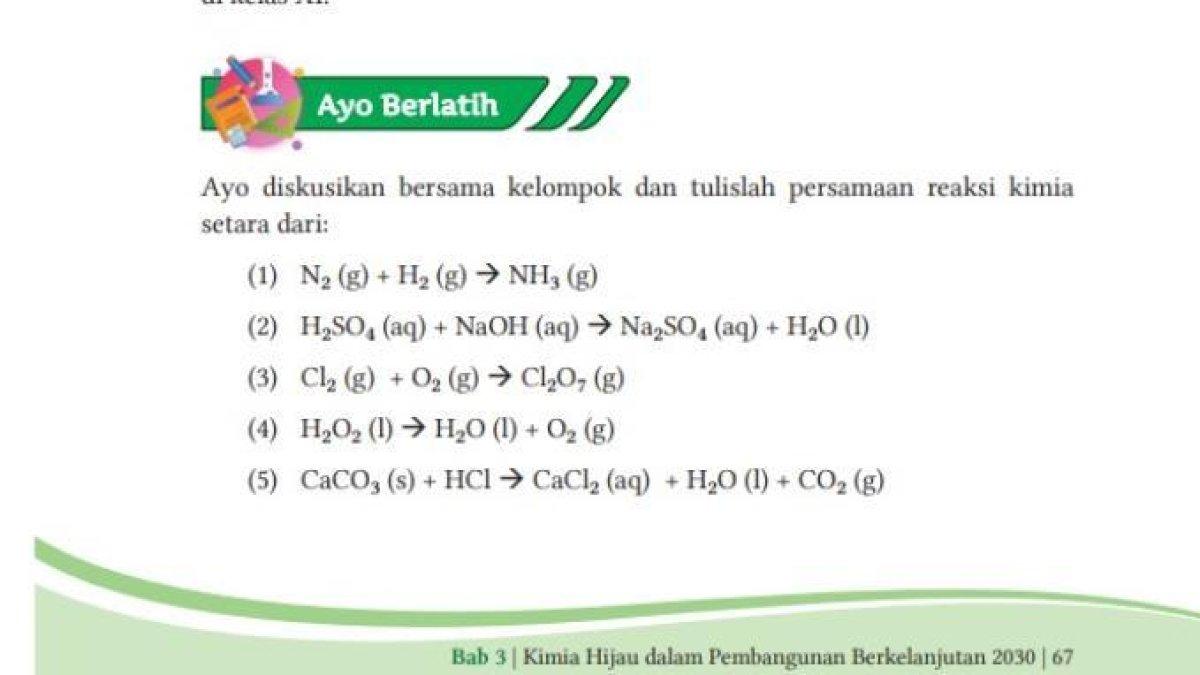 Kunci Jawaban IPA Kelas 10 SMA Halaman 67: Ayo Diskusikan Persamaan Reaksi Kimia Bersama ...