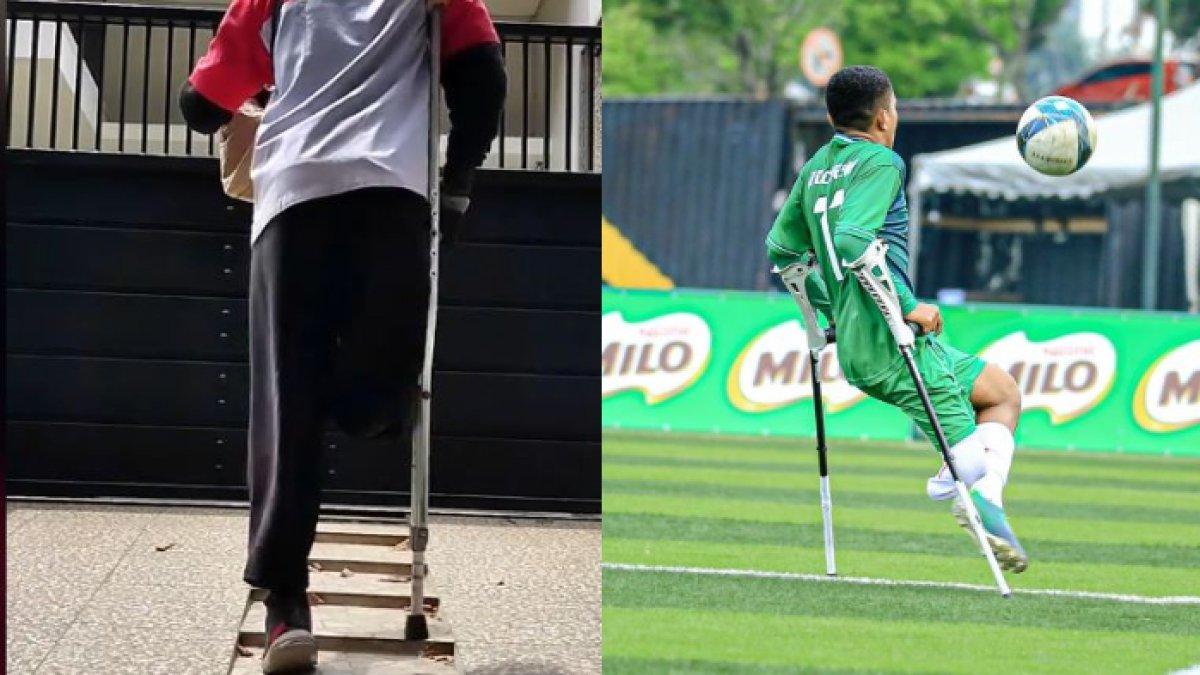 Kurir Disabilitas yang Viral di Surabaya Ternyata Atlet Timnas Sepak ...