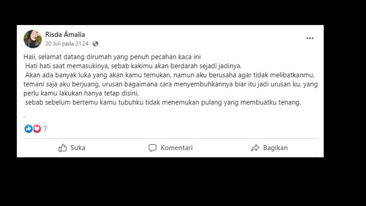 'Selamat Datang di Rumah Penuh Pecahan Kaca' Curhat Risda Amalia di ...