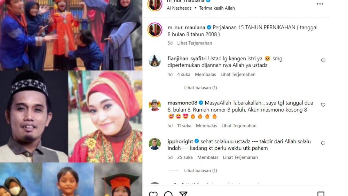 4 Tahun Ditinggal Wafat, Ustaz Maulana Masih Setia pada Almarhumah Istri, Rutin Unggah Foto ...