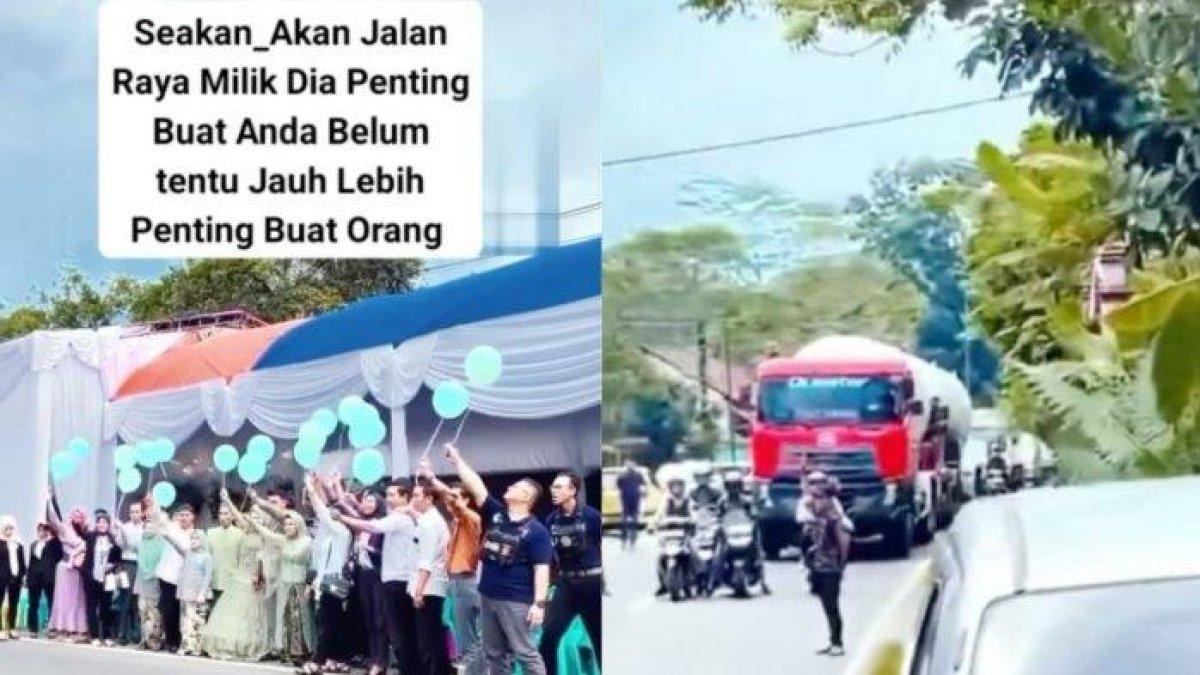 Agak Lain! Acara Nikahan di Pinggir Jalan Raya, Ada Sesi Foto dengan Balon, Videonya Viral ...