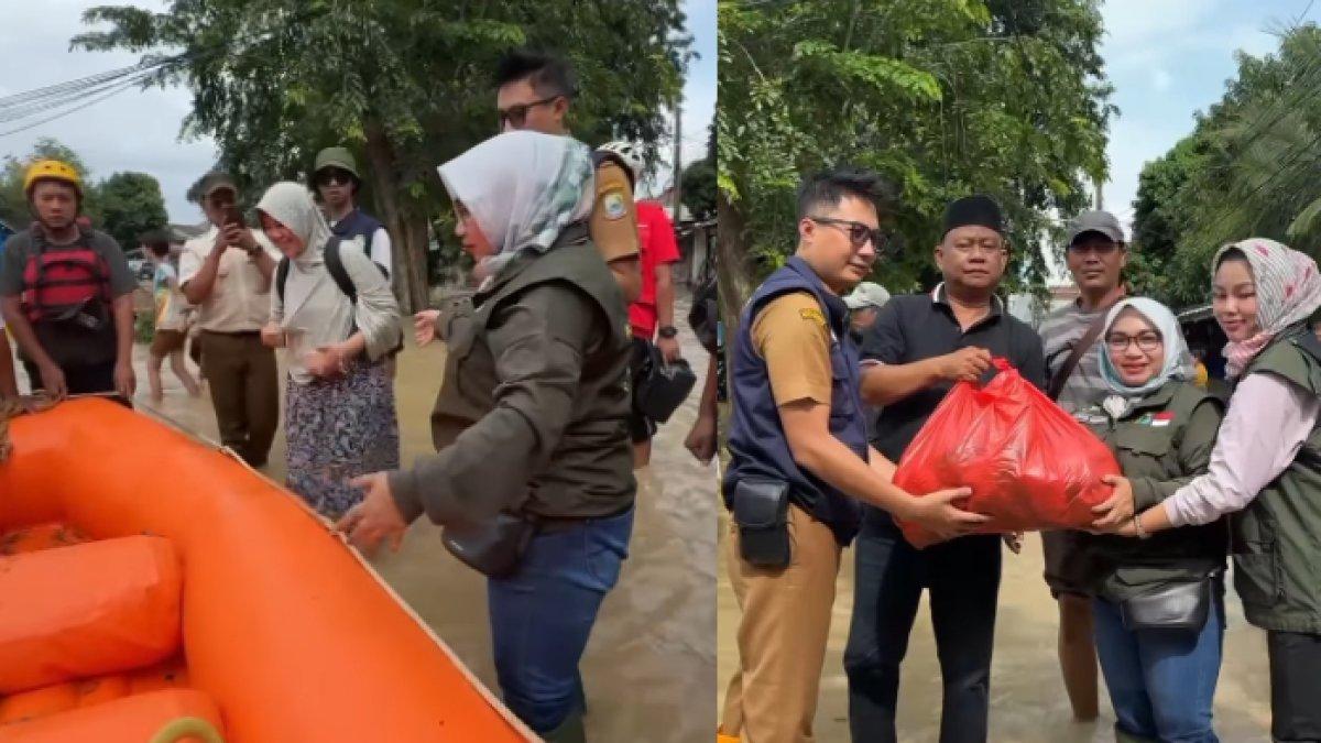 Sosok Wiwiek Hargono, Istri Wali Kota Bekasi Tri Adhianto Terjang Banjir Gercep Bantu Korban ...