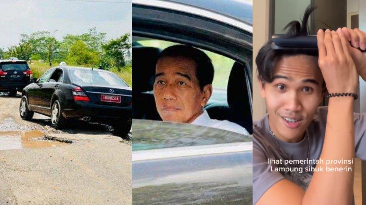 REAKSI TikToker Bima Lihat Jokowi Lewat Jalan Rusak, Tertawa Sindir Pemerintah Lampung: Kena Lo ...