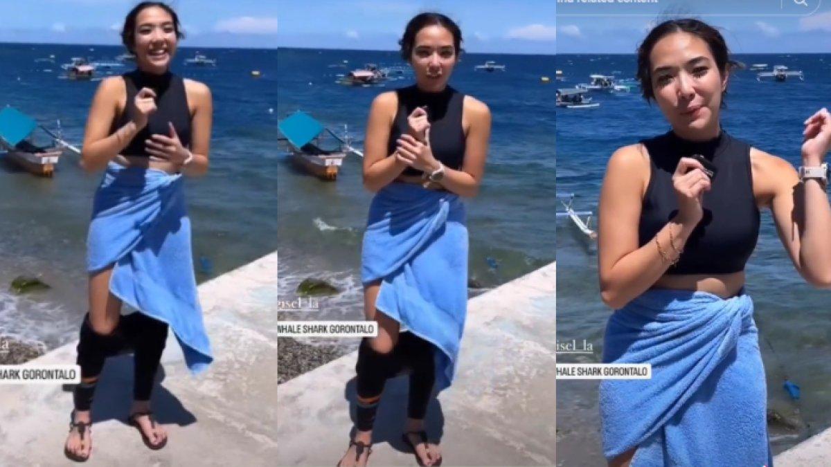 DETIK-DETIK Celana Gisel Melorot saat Wawancara, Turun Sampai Lutut ...