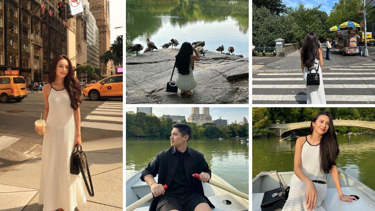 5 Potret Beby Tsabina dan Rizki Natakusumah Jalan-jalan di New York, Menyusuri Danau di Central ...