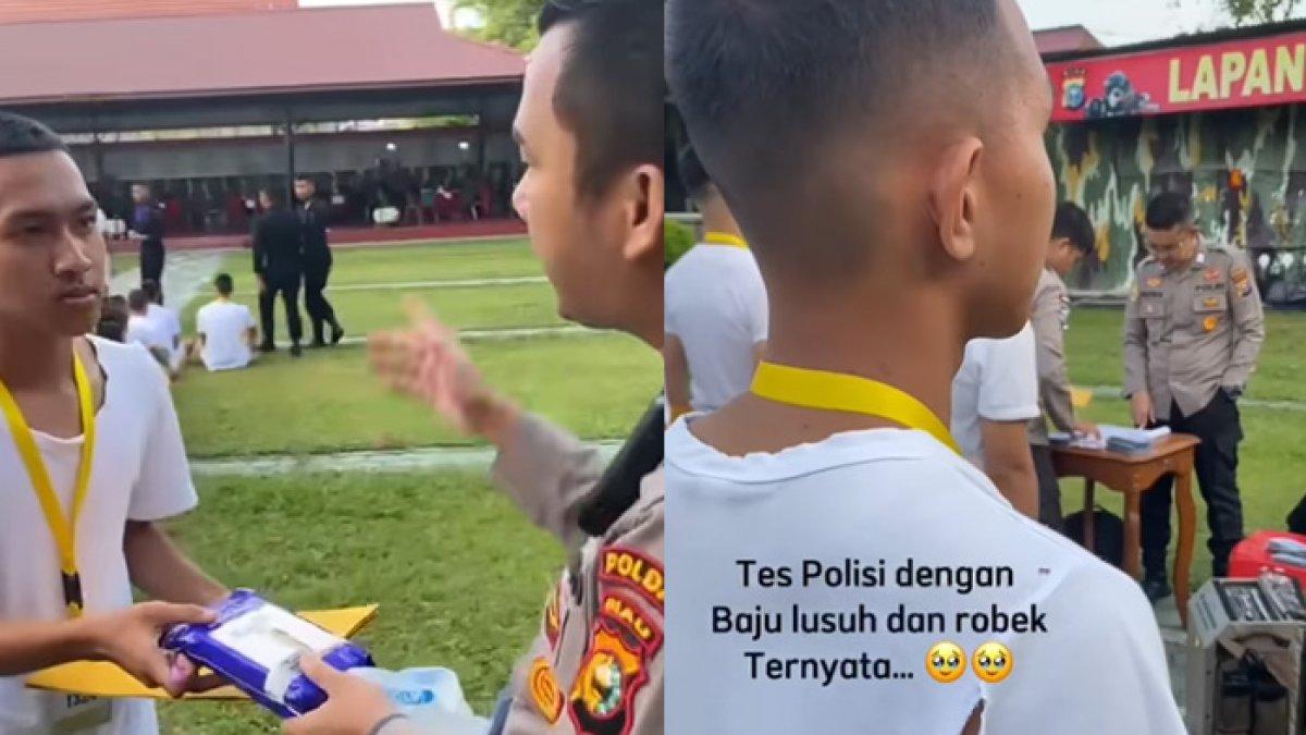 Viral Pemuda Tes Seleksi Polri Pakai Kaos Lusuh & Sobek, Alasan Haru ...
