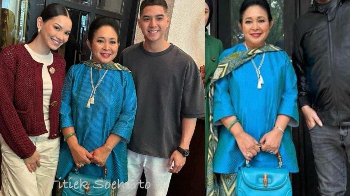 Titiek Soeharto Tampil Serba Biru di Ultah Al Ghazali, Tenteng Tas ...