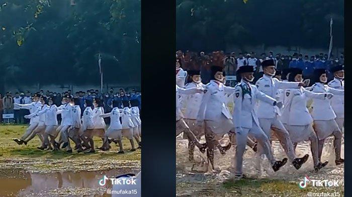 SERAGAM Belepotan Lumpur, Paskibraka Tetap Gagah Jalankan Tugas, Tak ...
