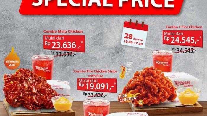 Richeese Factory Spesial Paket Menu Pilihan Mulai Rp 19.091, Hanya 28 Agustus 2020 Pukul 10.00 ...