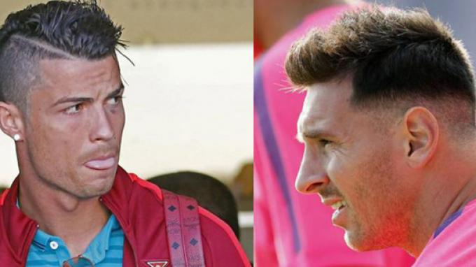 Ketika Messi Gagal Tiru Model Rambut Cristiano Ronaldo - TribunNews.com