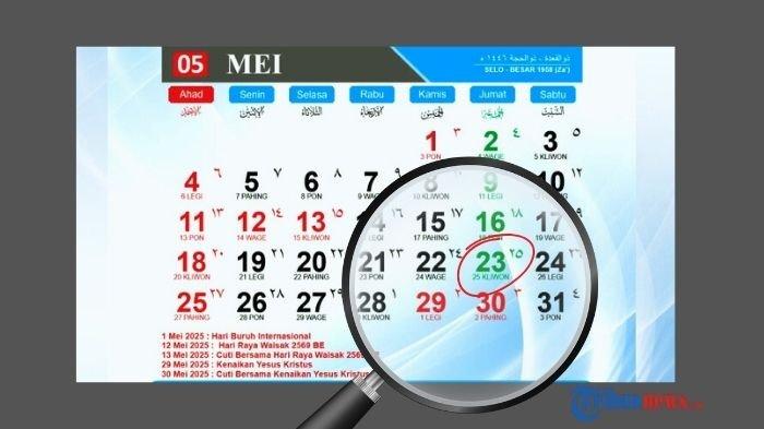 Kalender Jawa 23 Mei 2025 dan Weton Hari Pasaran, Lihat Malam Jumat Apa ...