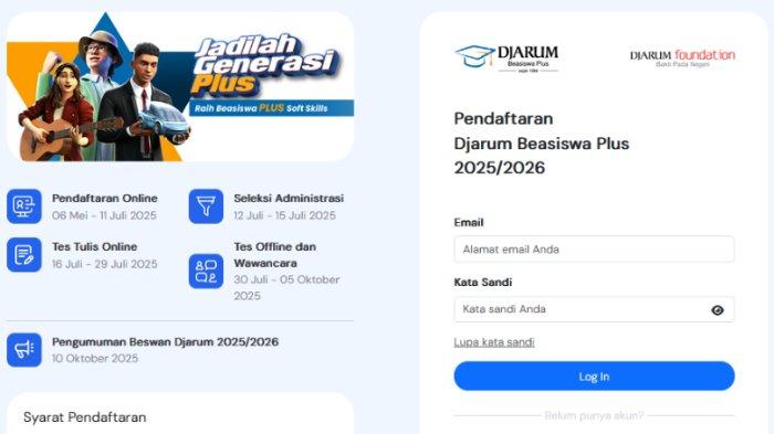 Link Pendaftaran Djarum Beasiswa Plus 2025/2026, Masih Dibuka hingga 11 Juli 2025 - TribunNews.com