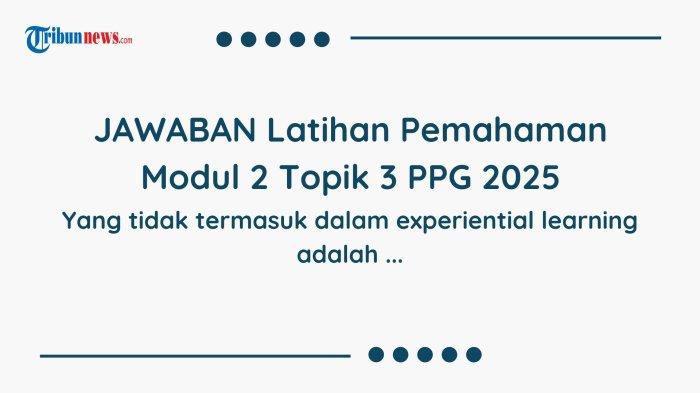 Jawaban PPG, yang Tidak Termasuk dalam Experiential Learning Adalah - TribunNews.com