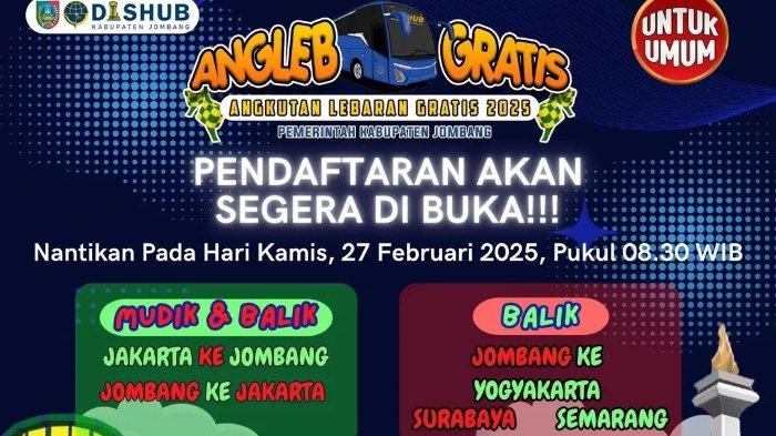 Mudik Gratis Dishub Jombang 2025 Dibuka Besok, Catat Rute dan Jadwal Keberangkatannya ...