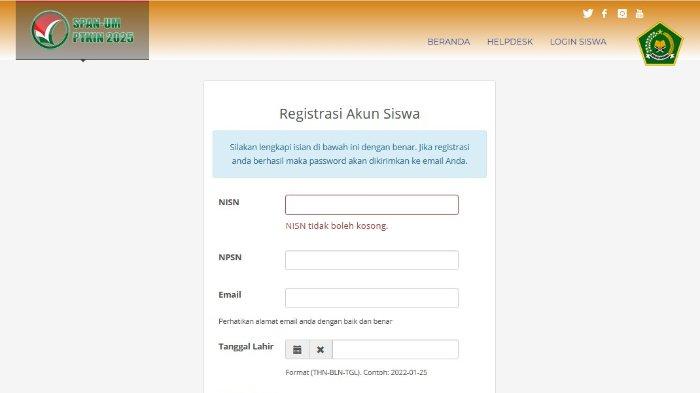 Pendaftaran SPAN-PTKIN 2025 Ditutup Hari Ini, Segera Daftar di Siswa.ptkin.ac.id - TribunNews.com