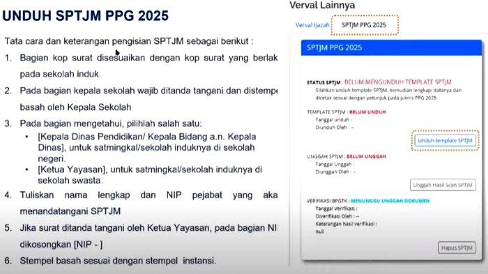 Cara Unduh SPTJM PPG Tertentu 2025 di Info GTK - TribunNews.com