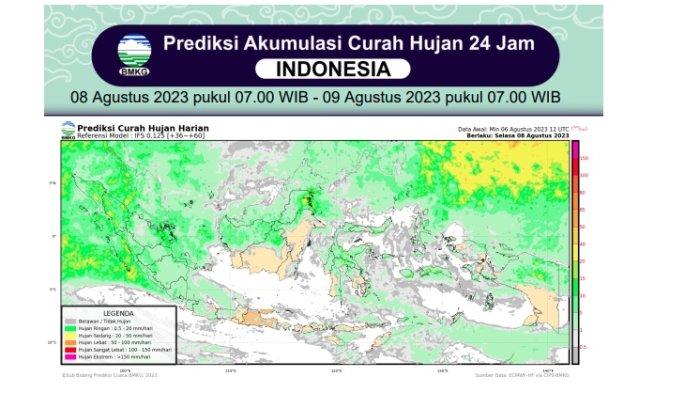 Prakiraan Hujan di Indonesia Hari Ini, Selasa 8 Agustus 2023, BMKG: Aceh Potensi Hujan Sedang ...