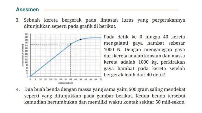 Kunci Jawaban Fisika Kelas 11 Kurikulum Merdeka, Halaman 88 Asesmen Bab Dinamika Gerak Partikel ...