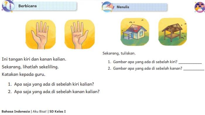 Kunci Jawaban Bahasa Indonesia Kurikulum Merdeka Kelas 1 SD Halaman 196 197 - TribunNews.com