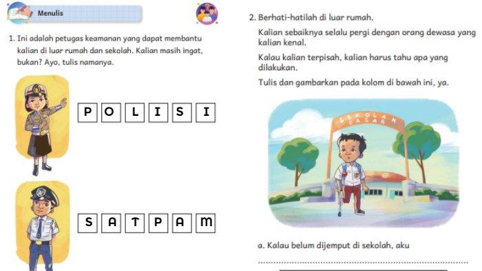 Kunci Jawaban Bahasa Indonesia Kurikulum Merdeka Kelas 1 SD Halaman 212: Menulis - TribunNews.com