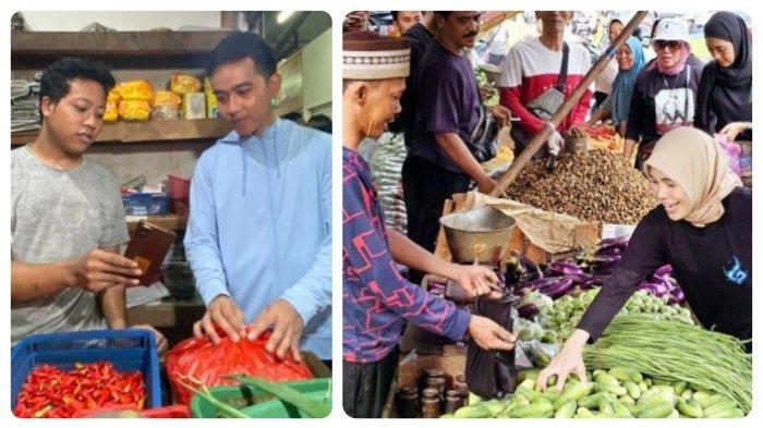 Blusukan di Pasar, Gibran Tawar Harga Cabai, Atikoh Ganjar Tolak Beli Bawang Putih Impor ...