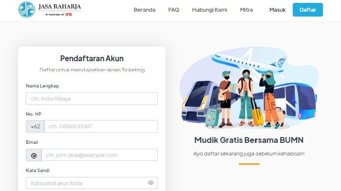 Cara Daftar Mudik Gratis Jasa Raharja 2024, Akses Laman mudik.jasaraharja.co.id - TribunNews.com