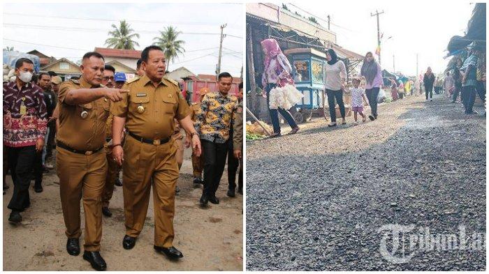 Dalam Semalam Jalan Pasar Natar Lampung Selatan Jadi Mulus Jelang Kunjungan Jokowi, Sebelumnya ...