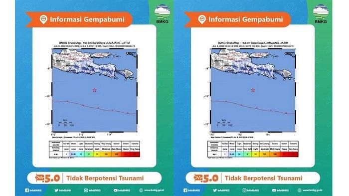 Gempa Terkini Magnitudo 5,0 Guncang Sulut Pagi Ini, BMKG: Tidak Berpotensi Tsunami - TribunNews.com