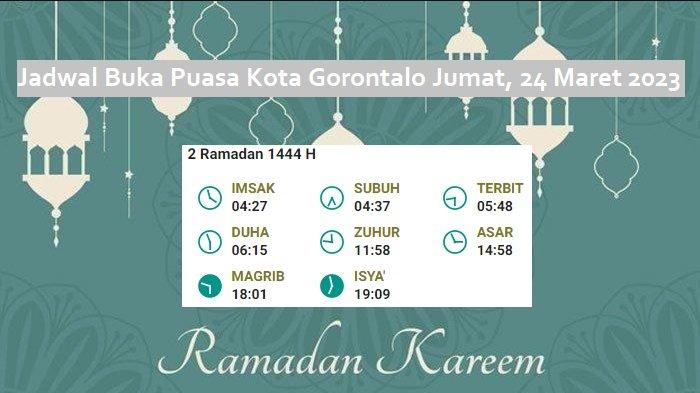 Jadwal Buka Puasa Ramadhan di Kota Gorontalo, Jumat 24 Maret 2023 - TribunNews.com