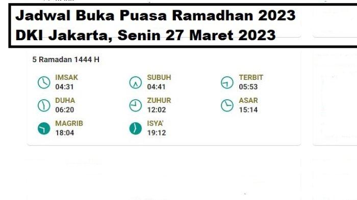Jadwal Buka Puasa Ramadhan 2023 DKI Jakarta, Senin 27 Maret 2023 Pukul 18.04 WIB - TribunNews.com