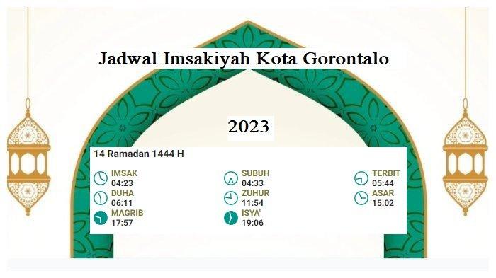 Jadwal Imsakiyah Puasa Ramadhan 2023 Kota Gorontalo, Rabu 5 April 2023 - TribunNews.com