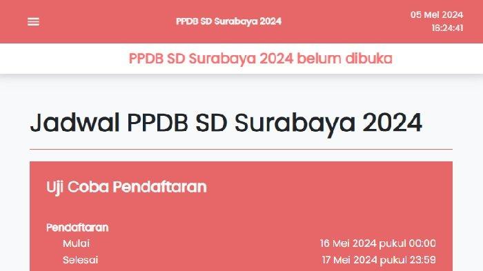 Jadwal PPDB Surabaya 2024 untuk Jenjang SD, Dibuka dalam 5 Jalur Masuk - TribunNews.com