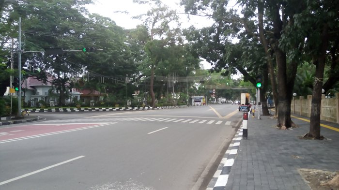 Jalanan di Kota Medan Sepi Hari Pertama Tahun 2018 - TribunNews.com