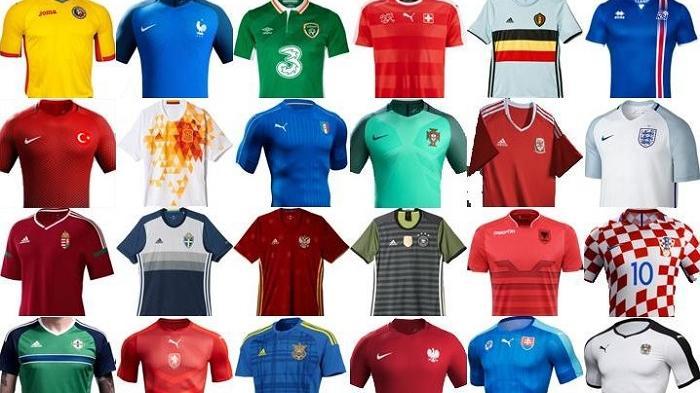 Warna-warni Jersey Kontestan Piala Eropa 2016 - TribunNews.com