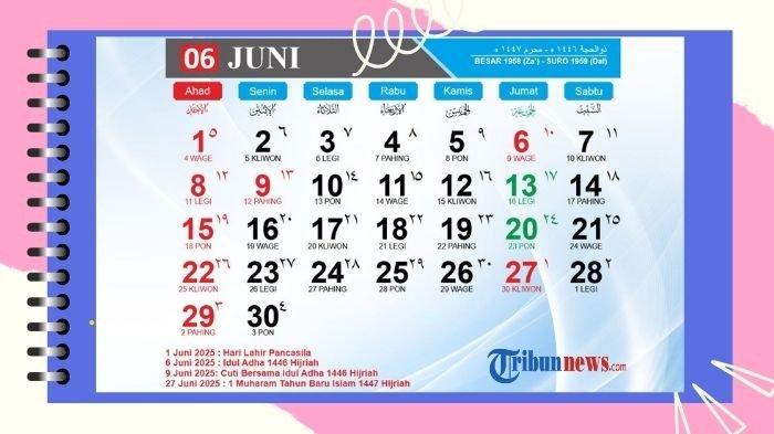 Daftar Tanggal Merah Juni 2025: Jadwal Libur Panjang Idul Adha 2025 dan ...