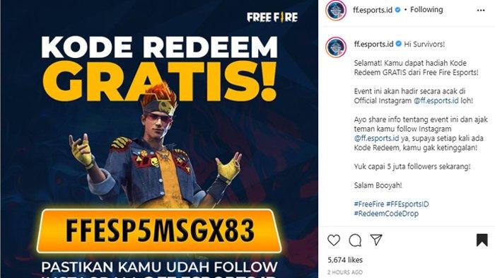 Kode Redeem FF Terbaru 23 Oktober 2021, Ini Cara Tukar di reward.ff.garena.com - TribunNews.com