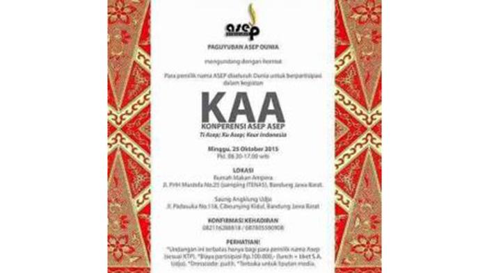 Pemilik Nama Asep Gelar Konferensi Asep Asep di Bandung - TribunNews.com