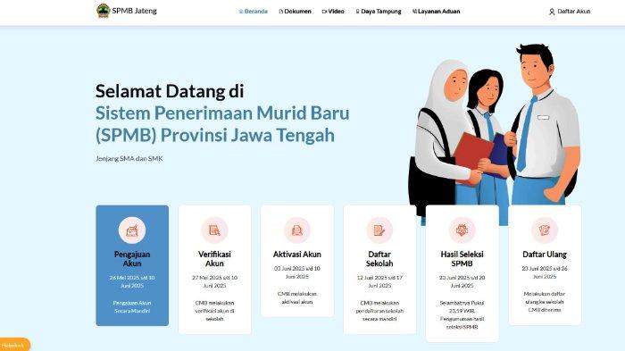 Cara Pengajuan Akun SPMB Jateng 2025 Online dan Verifikasi Berkas ...