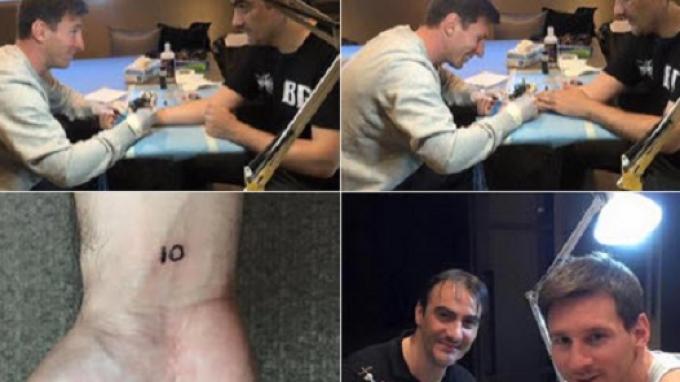 Lionel Messi Bikin Tato di Tangan Artis Pembuat Tato - TribunNews.com