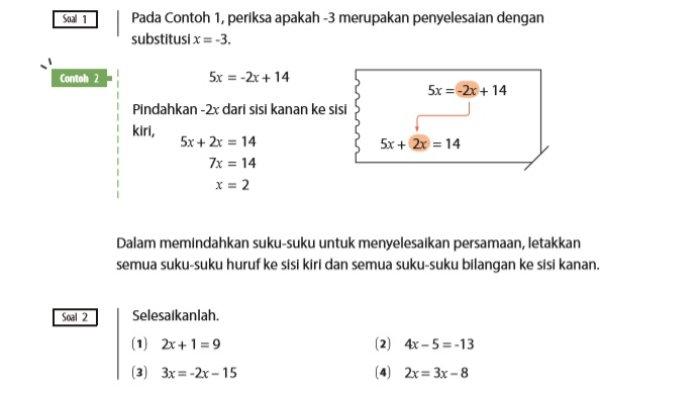 Kunci Jawaban Matematika Kelas 7 Halaman 102 103 Kurikulum Merdeka: Menyelesaikan Persamaan ...