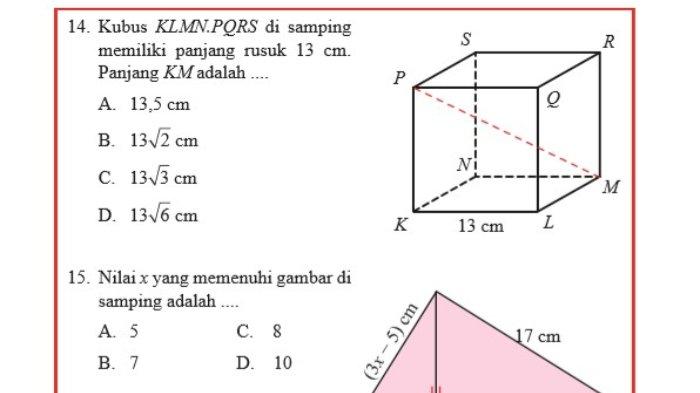 Kunci Jawaban Matematika Kelas 8 Halaman 48 Semester 2, Uji Kompetensi 6: Teorema Pythagoras ...