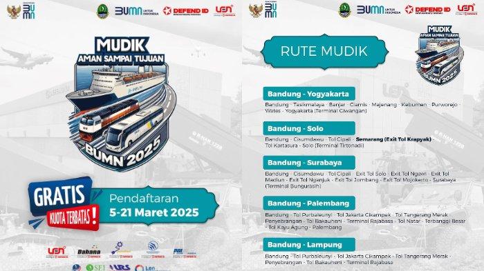 Mudik Gratis BUMN Len Industri Dibuka 5-21 Maret 2025, Rute Bandung ke ...