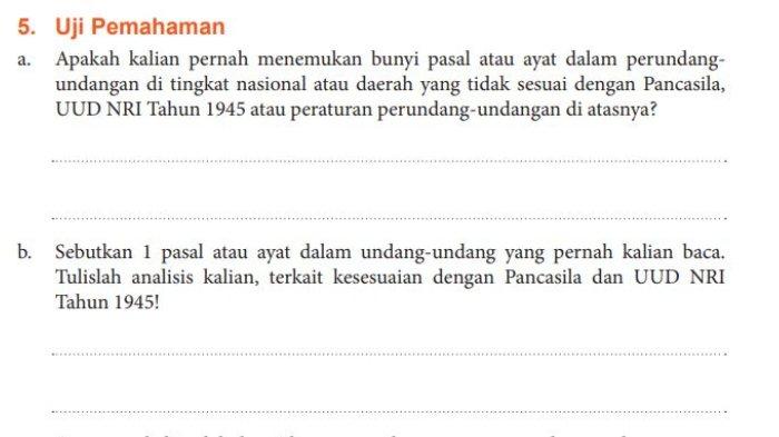 Kunci Jawaban PKN Kelas 10 Halaman 118 Kurikulum Merdeka, Uji Pemahaman Unit 7 Bagian 2 ...
