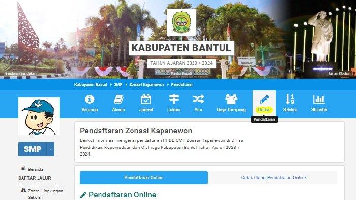 Klik bantulkab.siap-ppdb.com untuk Daftar SMP PPDB Bantul 2023 Jalur ...