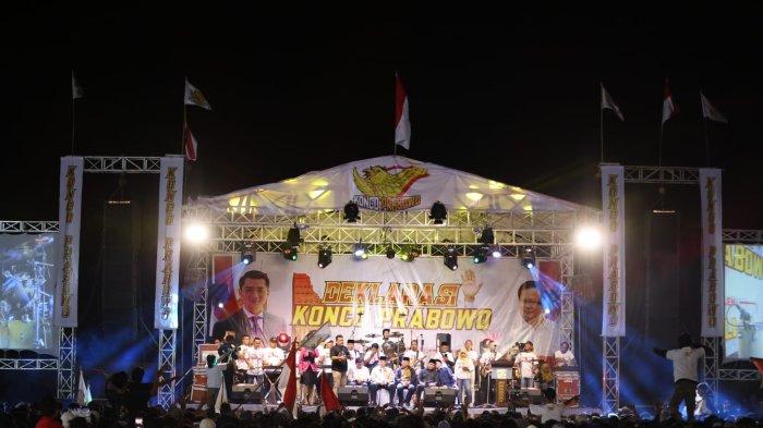 Ribuan Relawan Konco Prabowo Serukan Prabowo Presiden di Trowulan Mojokerto - TribunNews.com