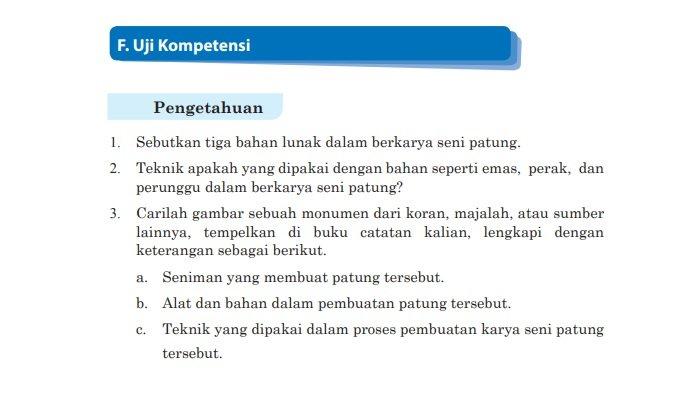 Kunci Jawaban Seni Budaya Kelas 9 Halaman 35, Uji Kompetensi: Karya Seni Patung - TribunNews.com