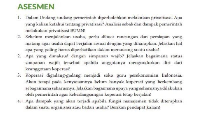 Kunci Jawaban Ekonomi Kelas 11 Halaman 45 Kurikulum Merdeka: Asesmen Bab 1 - TribunNews.com