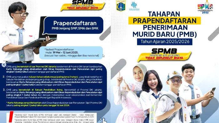 Tahapan Prapendaftaran SPMB Jakarta 2025 untuk SMP, SMA, dan SMK, Ini Syarat dan Tata Caranya ...