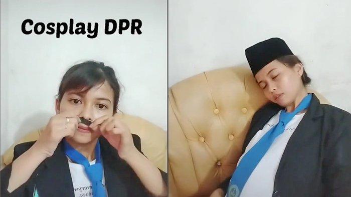 Viral TikTok Perempuan Cosplay Jadi DPR, Sindir Wakil Rakyat yang Tidur ...